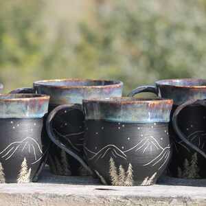 Handmade Carved Ceramic Mug Mountains Made to Order - Etsy