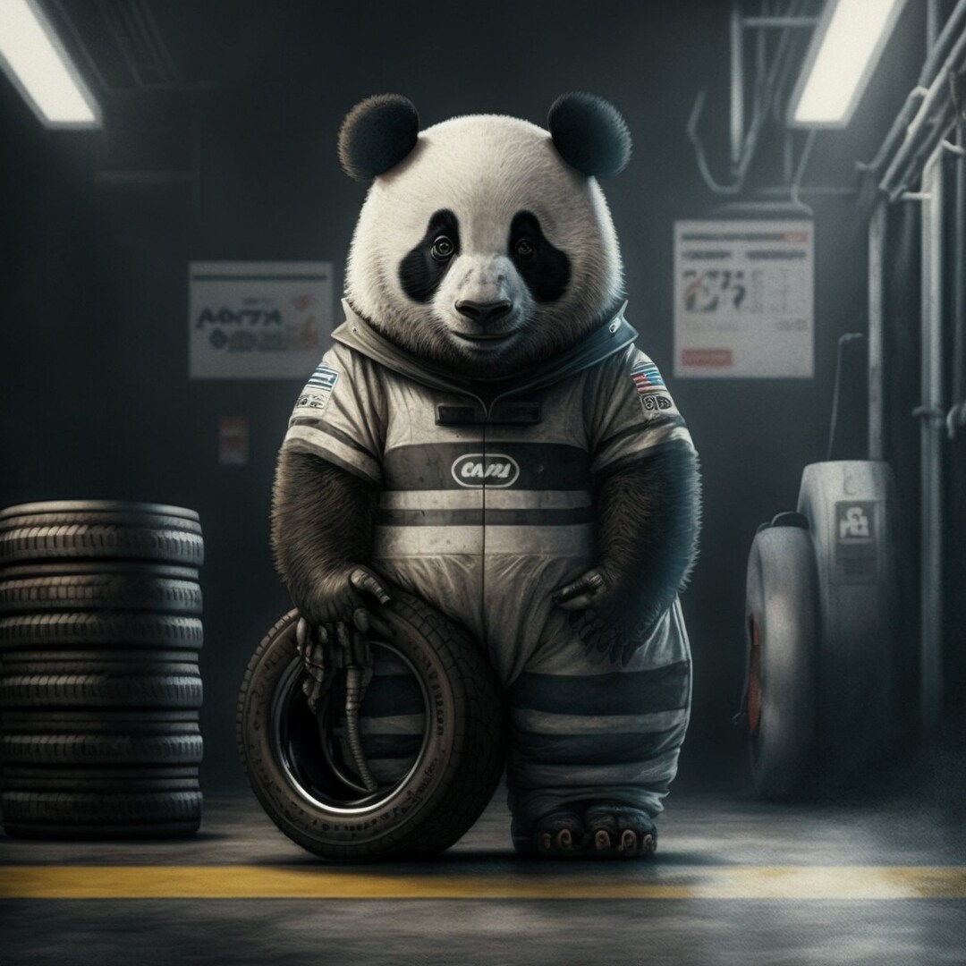 Panda Bear Tire Man Digital Art for Home Decor - Etsy