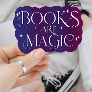 Books Are Magic Holographic Sticker for Kindle, Laptop, Water Bottle ...