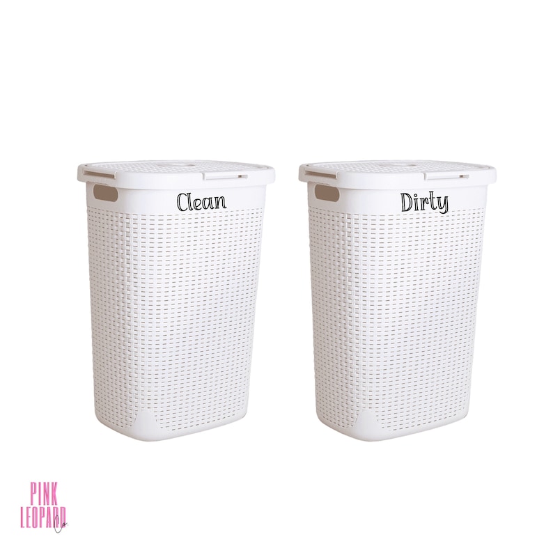 Laundry Basket Decals Set of Two Clean Dirty Decals Decals for Laundry ...