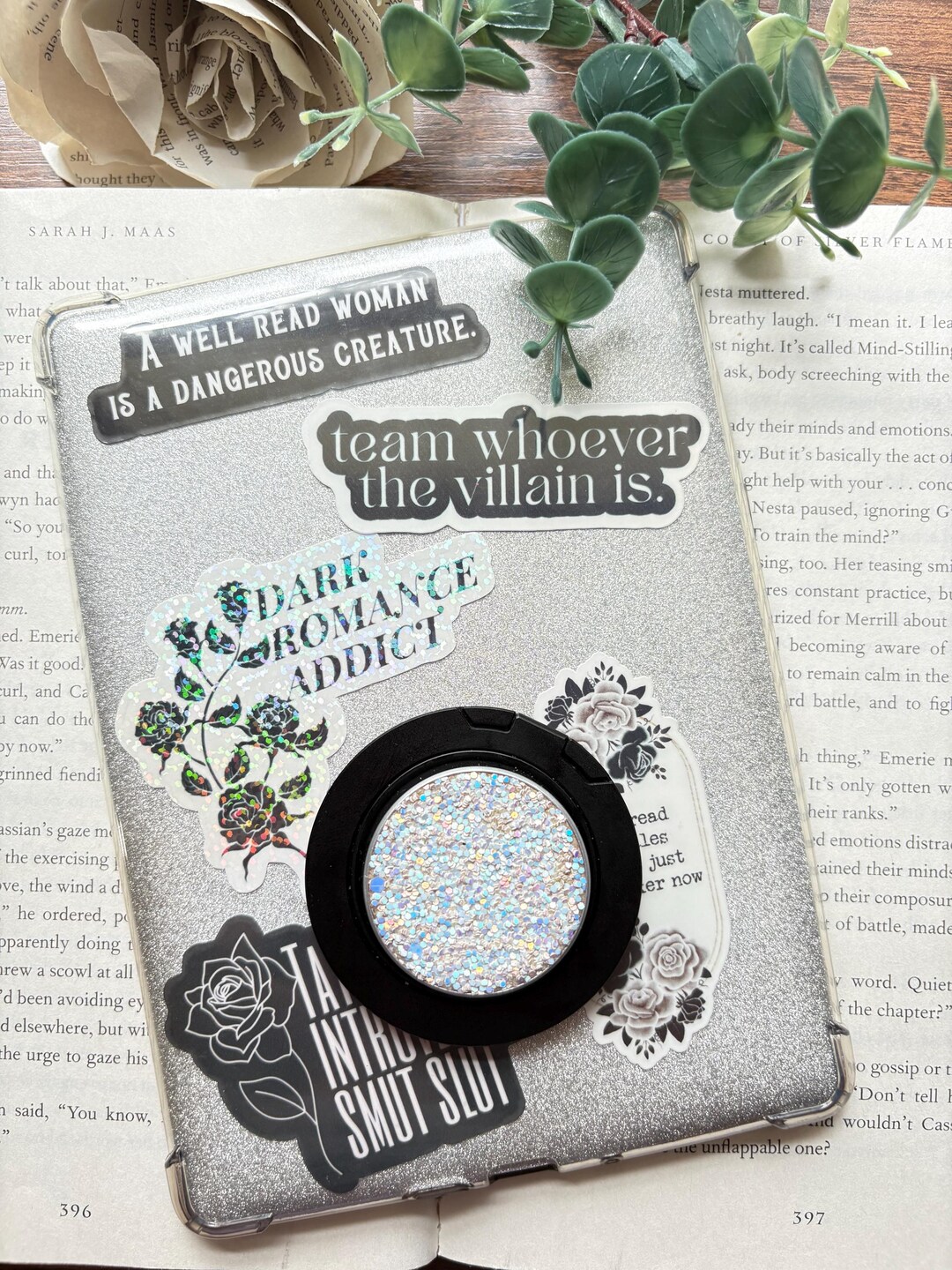 Silver Glitter Kindle Insert, Back of Kindle Decoration, Kindle Sticker ...