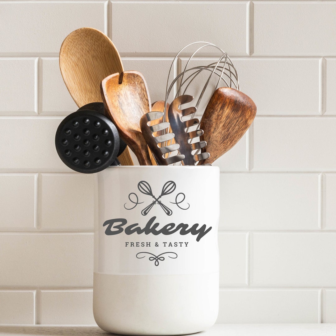 Bakery Utensil Vinyl Decal Utensils Label Kitchen Jar - Etsy