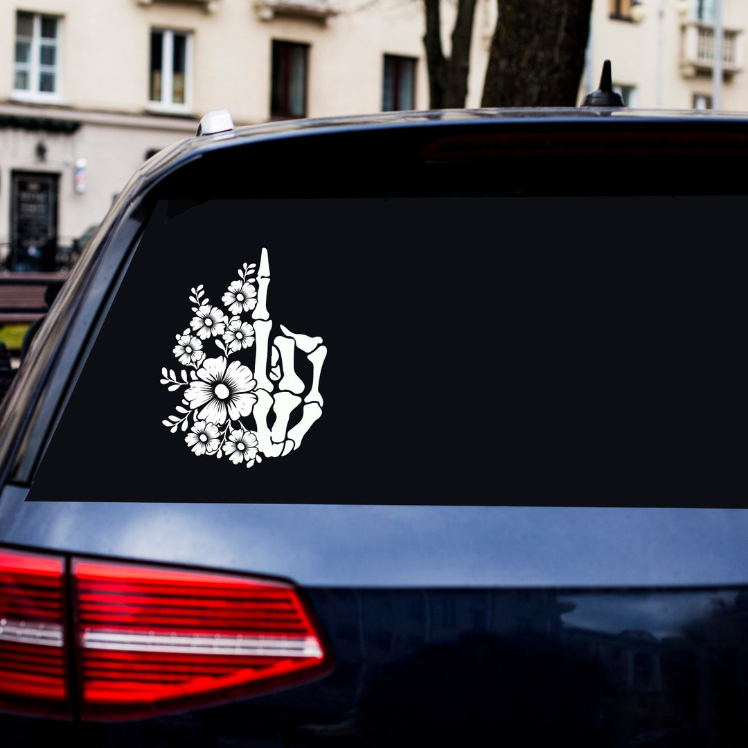 Middle Finger Flower Decal Middle Finger Car Decal - Etsy