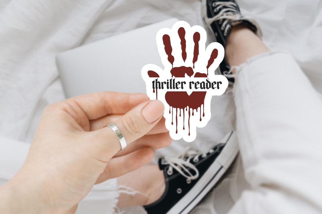 Thriller Reader Sticker – Halloween Book Lover Vinyl Decal – Waterproof ...