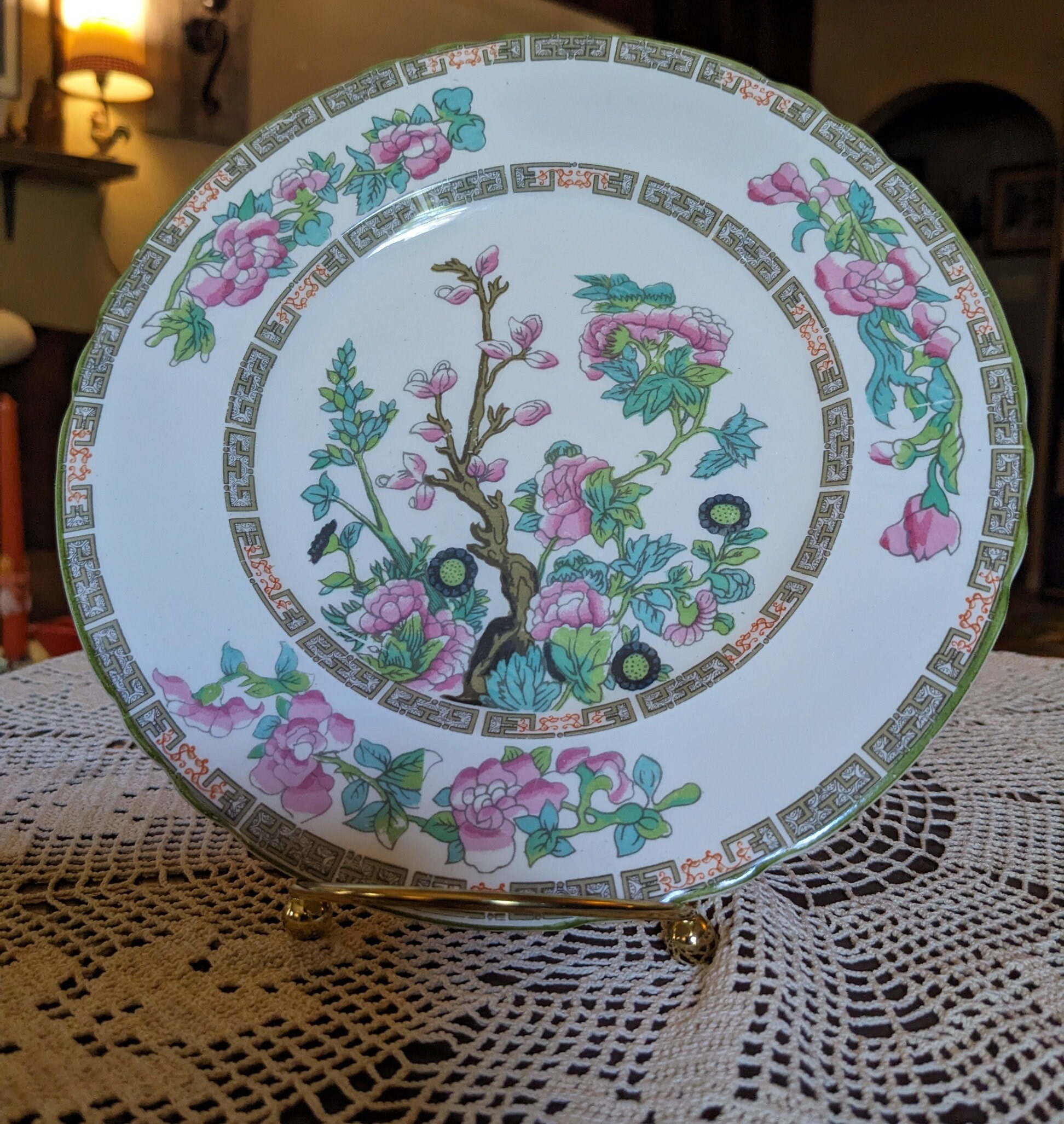 Staffordshire China Indian Tree Plate - Etsy