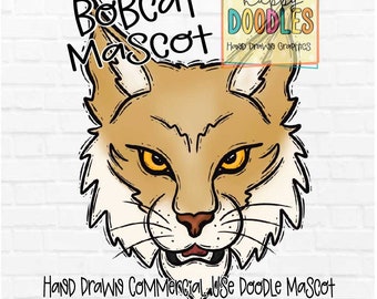 Wildcat School Mascot - Doodle Clipart PNG Digital Design - Wildcat ...