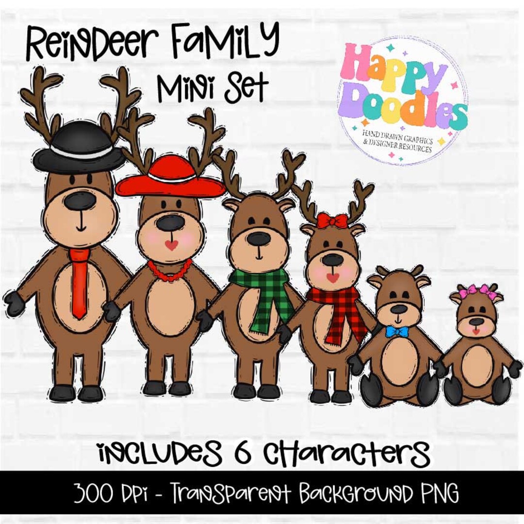 Gingerbread Family Clip Art, Hand Drawn Graphics, Gingerbread Family ...