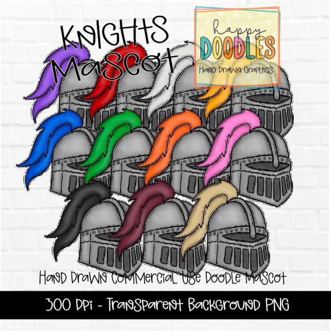 Knights School Mascot - Doodle Clipart PNG Digital Design - Knights ...