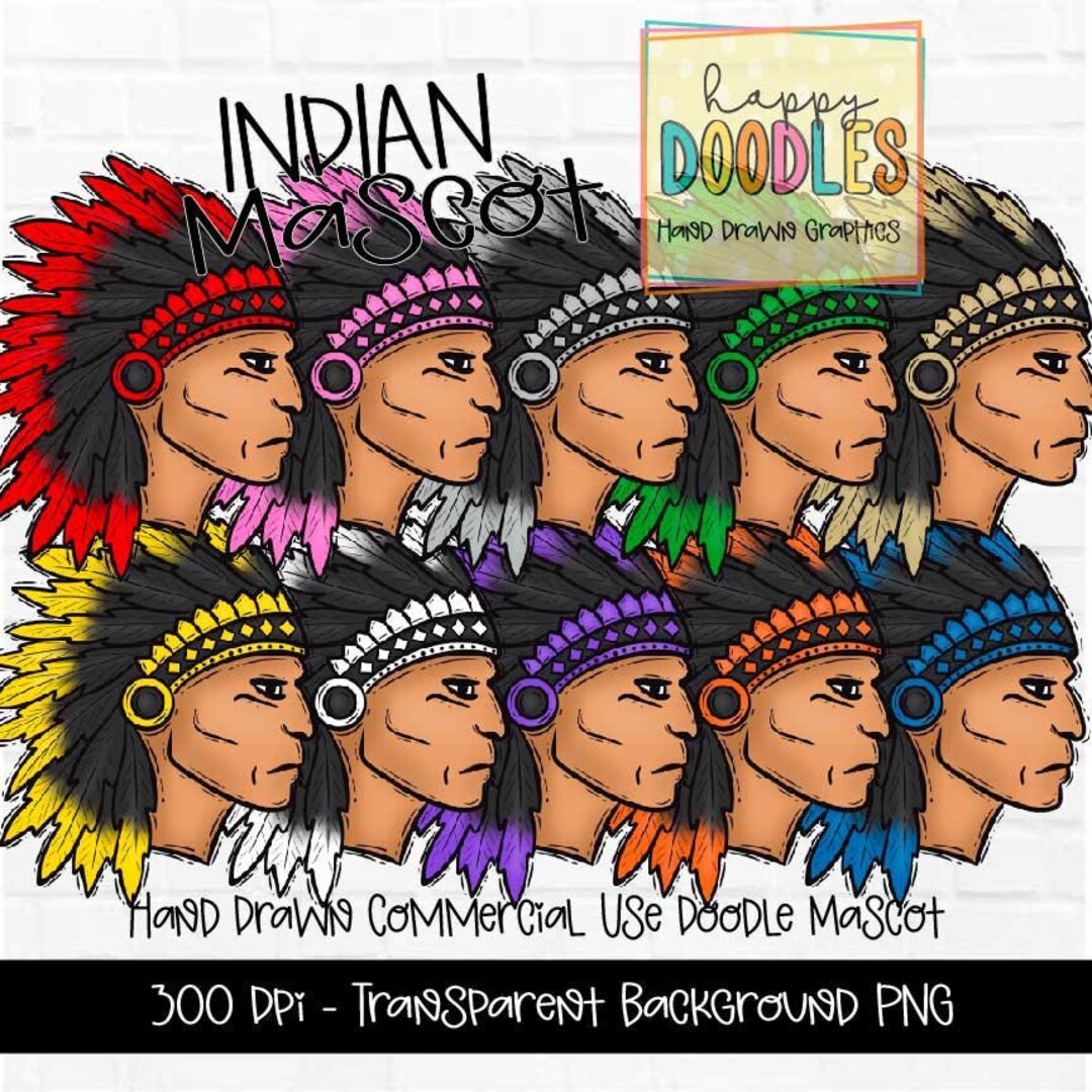 Indians School Mascot - Doodle Clipart PNG Digital Design - Indian Hand ...