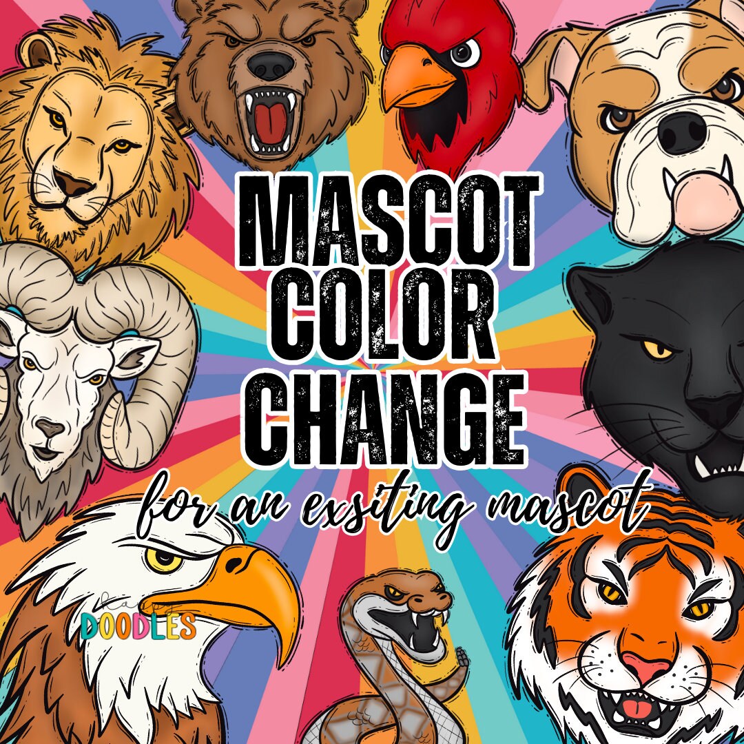 School Mascot Custom Colors - Doodle Clipart PNG Digital Design - Non ...