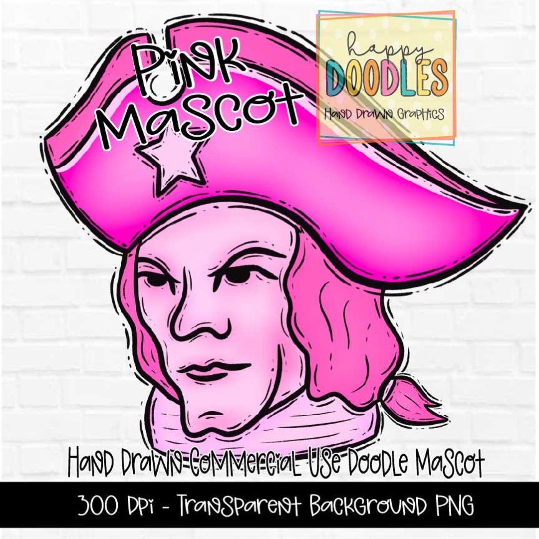 Pink Patriot School Mascot - Doodle Clipart PNG Digital Design ...