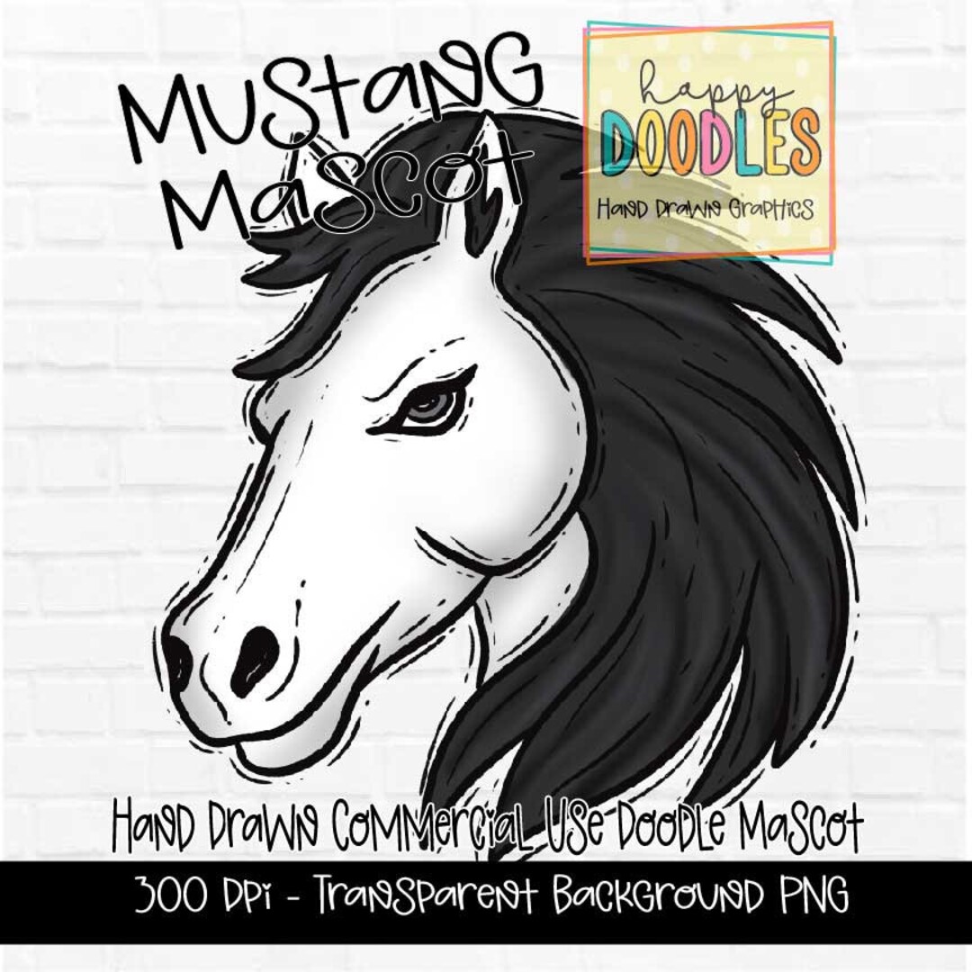 Mustangs School Mascot - Doodle Clipart PNG Digital Design - Broncos ...