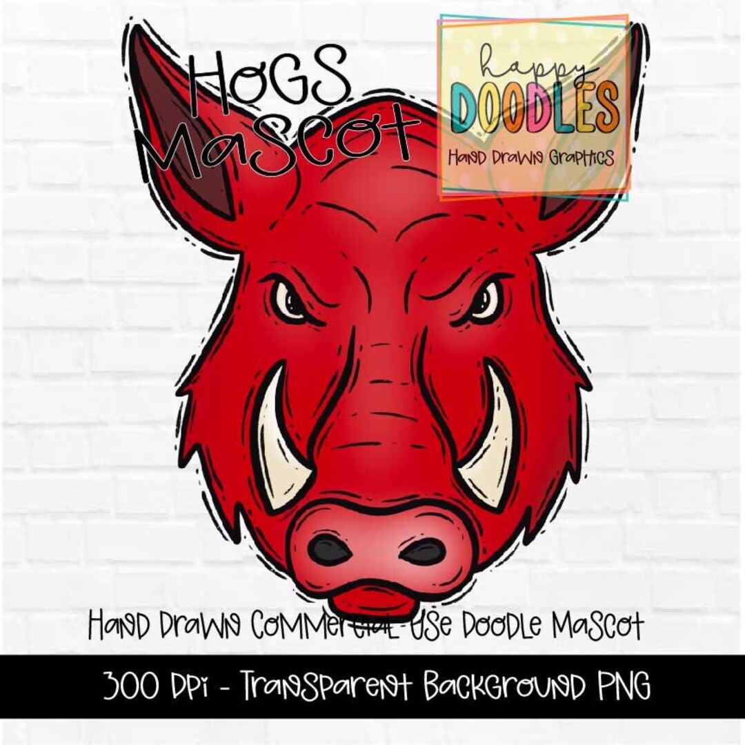 Hogs School Mascot Doodle Clipart PNG Digital Design Hogs - Etsy