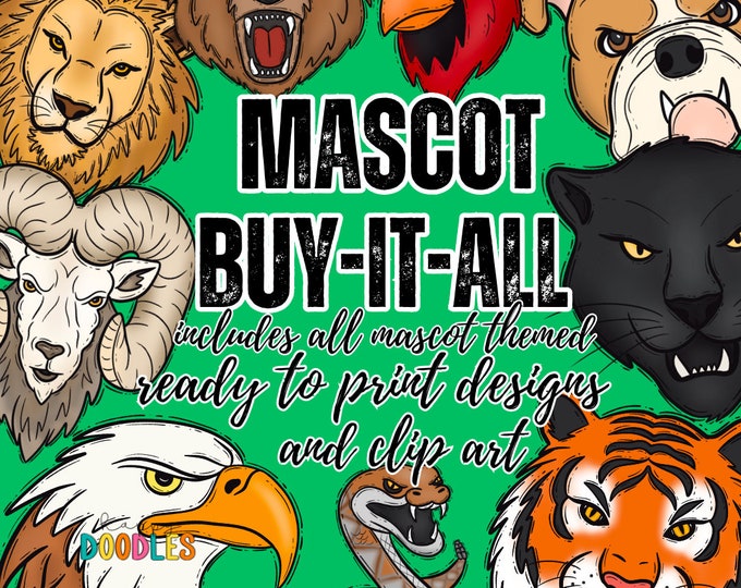 Mascot Buy It All Bundle, Preppy Mascots Clip Art, Mascots Ready to ...