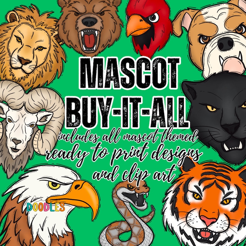 Mascot Buy It All Bundle, Preppy Mascots Clip Art, Mascots Ready to ...