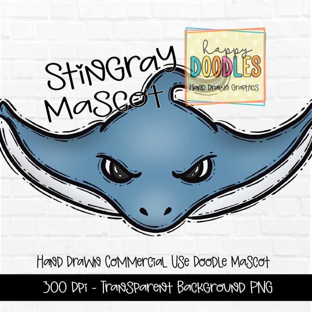 Stingray School Mascot - Doodle Clipart PNG Digital Design - Stings ...