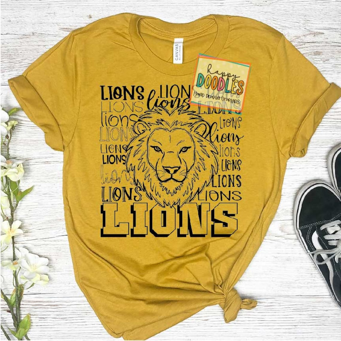 Lions Preppy Mascot PNG, Lions Typography Subway Art, School Mascot ...