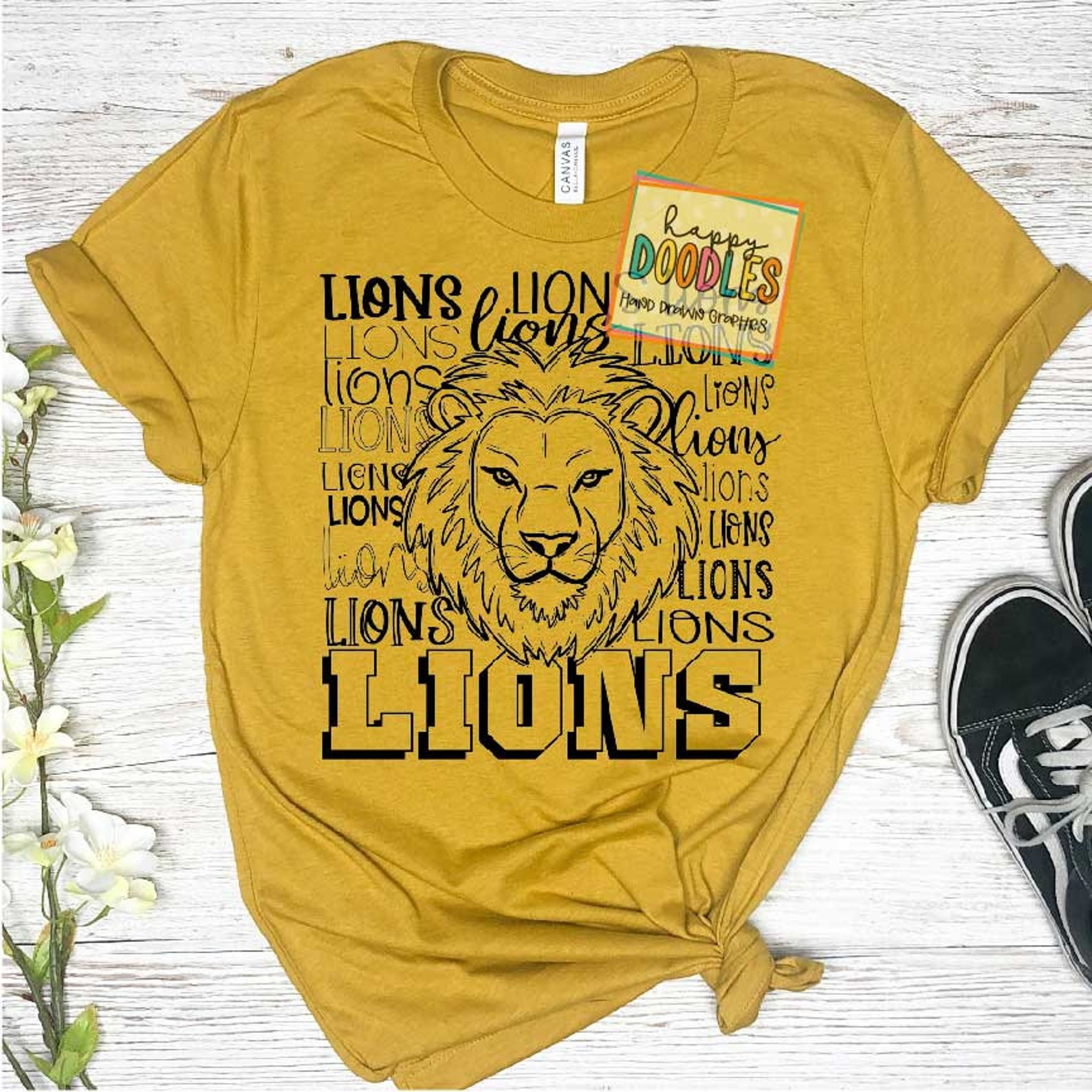 Lions Preppy Mascot PNG, Lions Typography Subway Art, School Mascot ...