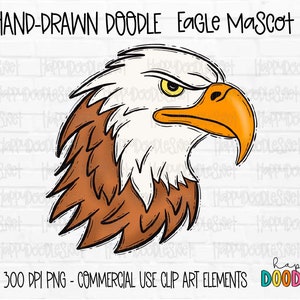 Eagle School Mascot - Doodle Clipart PNG Digital Design - Eagles Hand ...