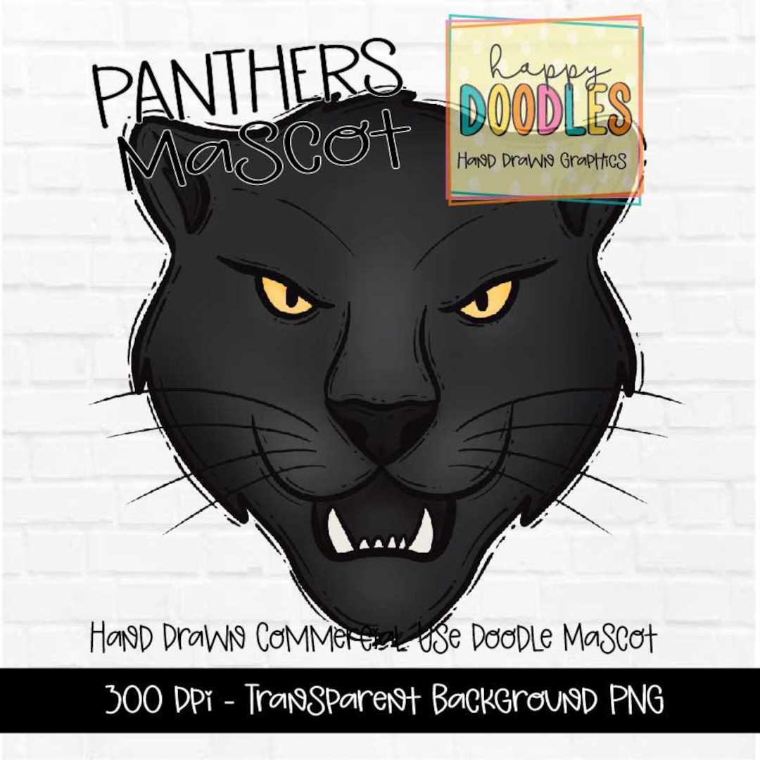 Panther School Mascot - Doodle Clipart PNG Digital Design - Panthers ...