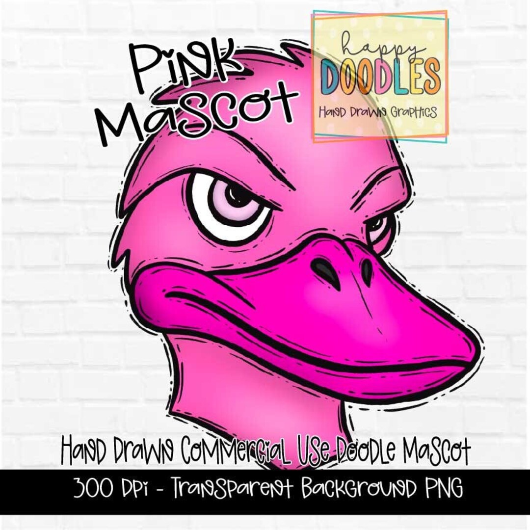 Pink Ducks School Mascot - Doodle Clipart PNG Digital Design - Ducks ...