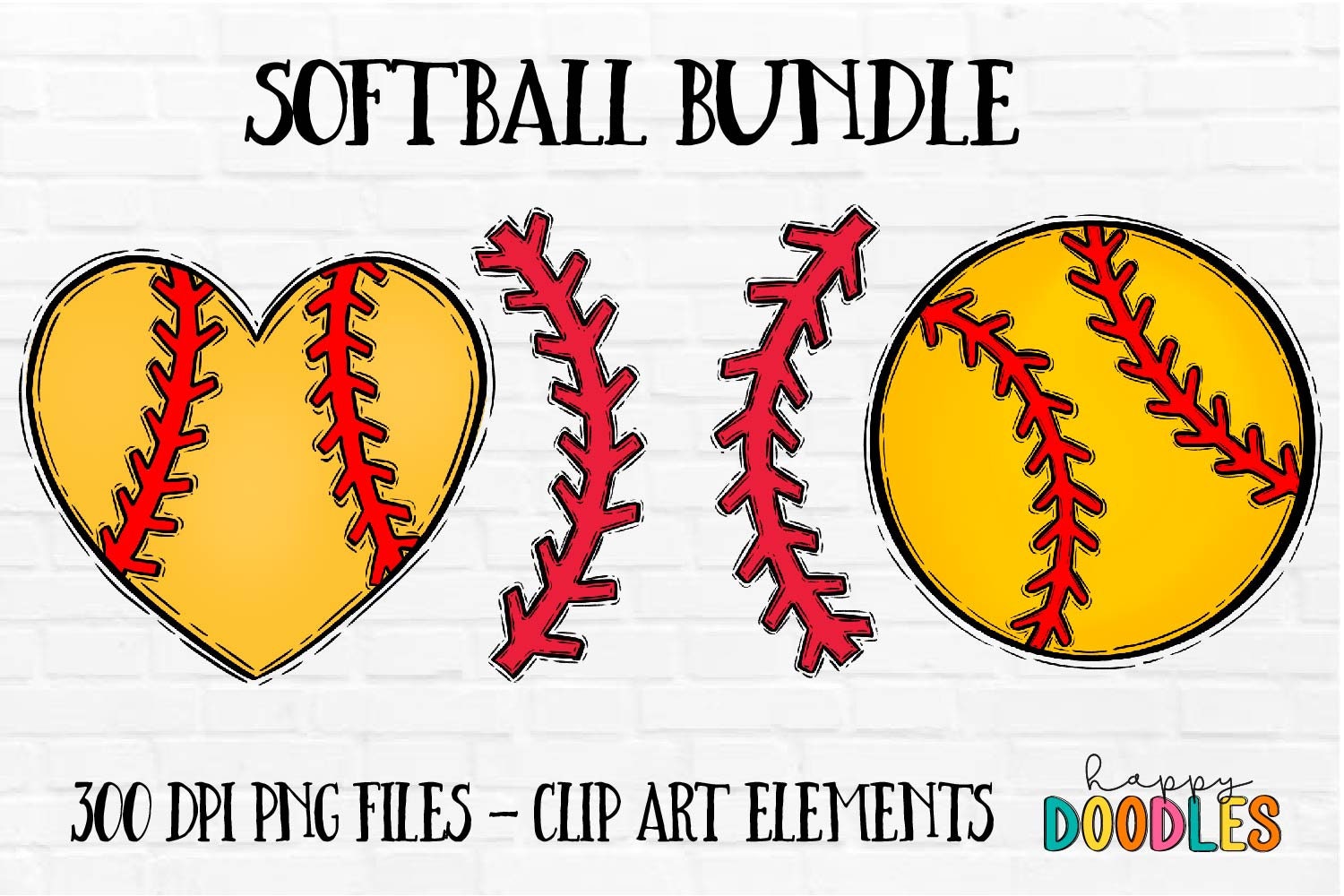 Softball Stitches Clip Art, Sublimation Designs Elements, Clip Art ...