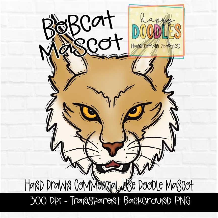 Bobcat School Mascot - Doodle Clipart PNG Digital Design - Panthers ...