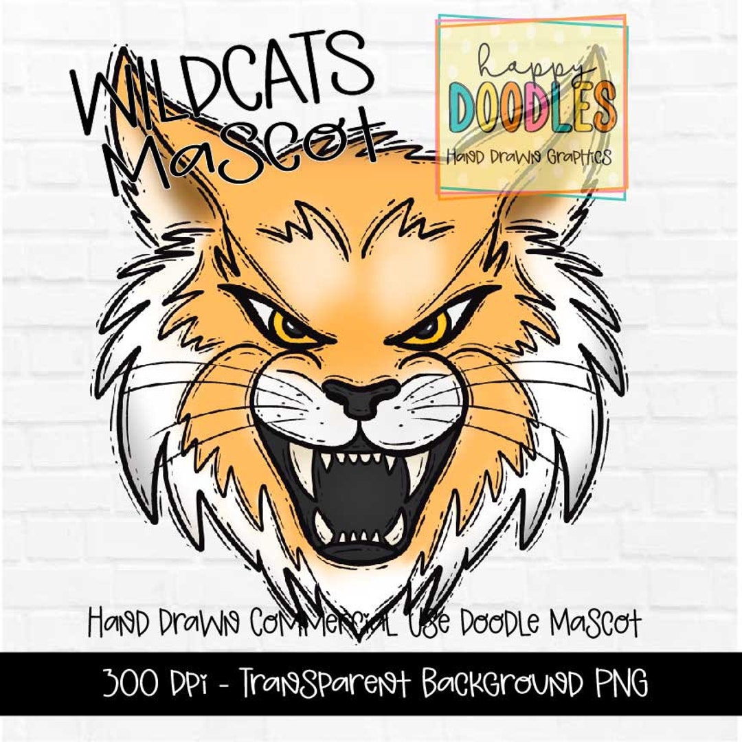 Wildcat School Mascot - Doodle Clipart PNG Digital Design - Wildcats ...