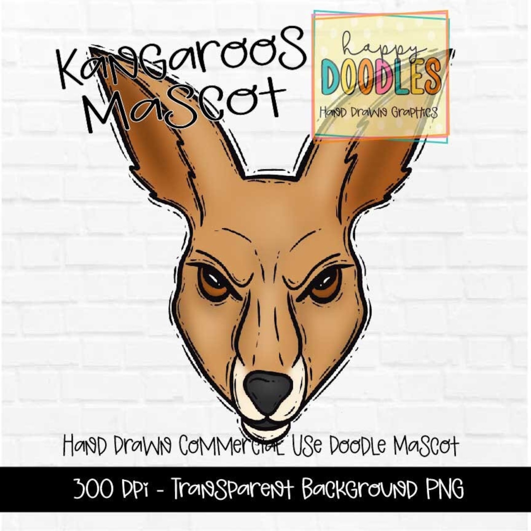 Kangaroo School Mascot - Doodle Clipart PNG Digital Design - Kangaroo ...