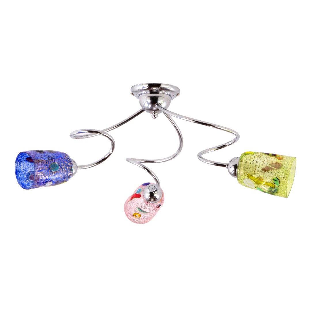 Handmade Italian 3-light Sconce / Ceiling Lamp Original Murano Glass ...