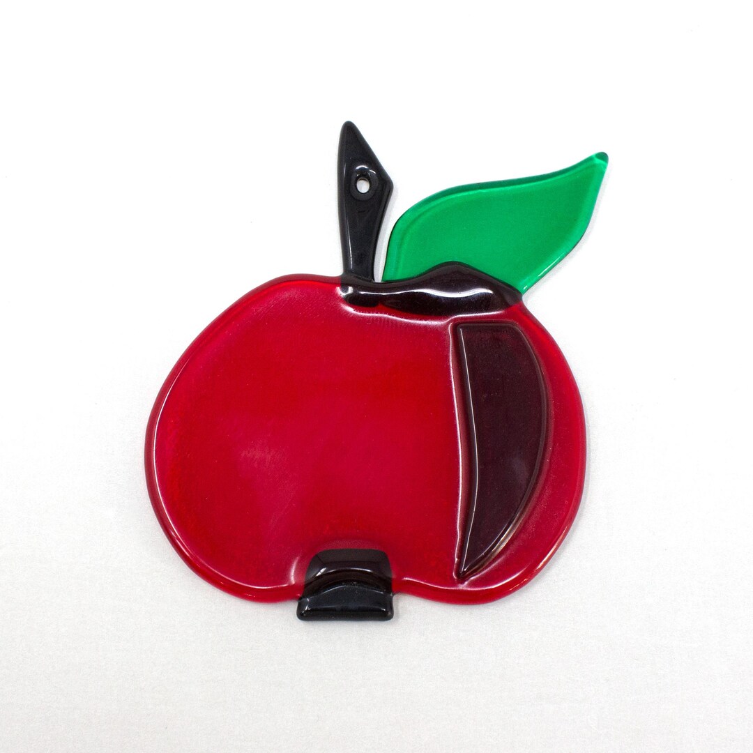 Handmade Murano Glass Apple Pendant, Italian Red Green Glass - Etsy