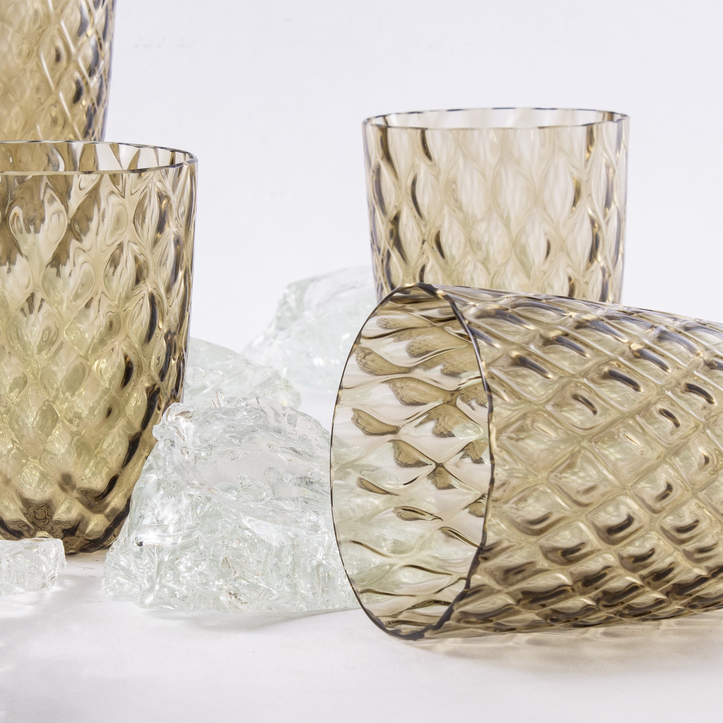 Set of 6 Goti De Fornase Glasses With Ballotton Murano Glass, Handmade ...