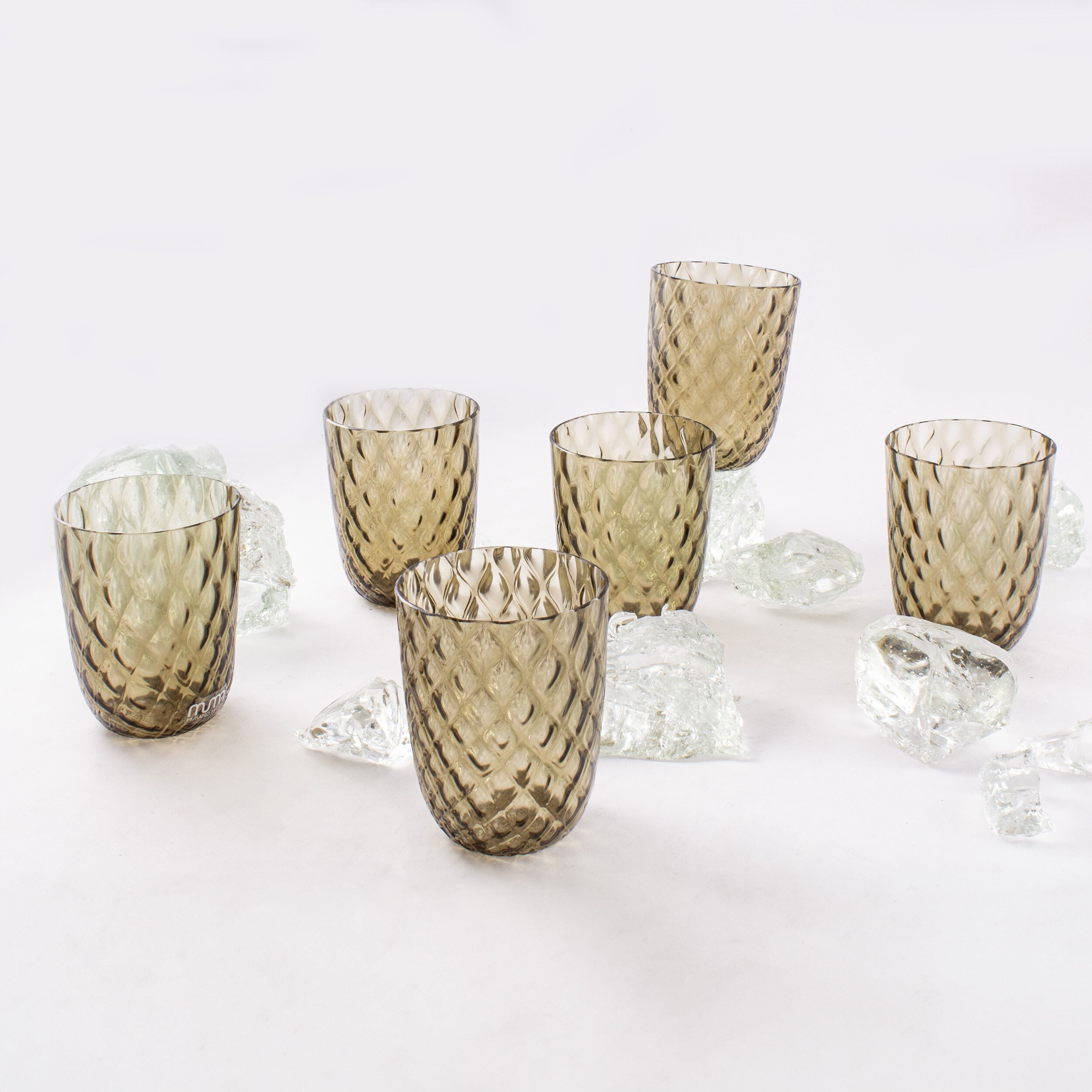 Set of 6 Goti De Fornase Glasses With Ballotton Murano Glass, Handmade ...