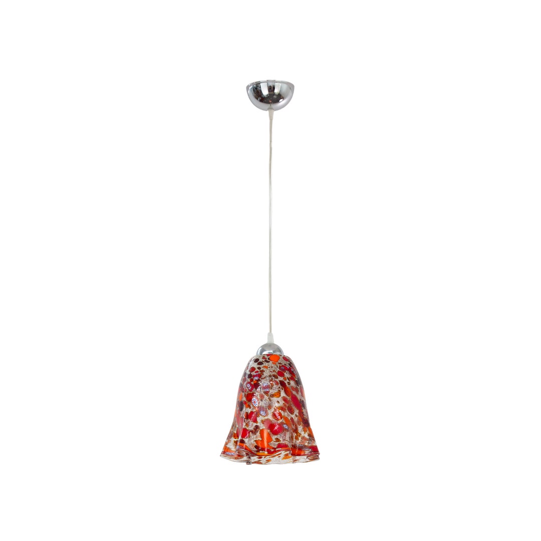 Unique Piece! Vintage Murano Glass Lamp With Red Millefiori Murrina and ...