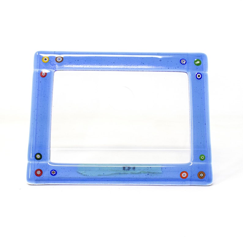 Photo Frame Original Murano Glass Colored in Blue, Decorated With ...