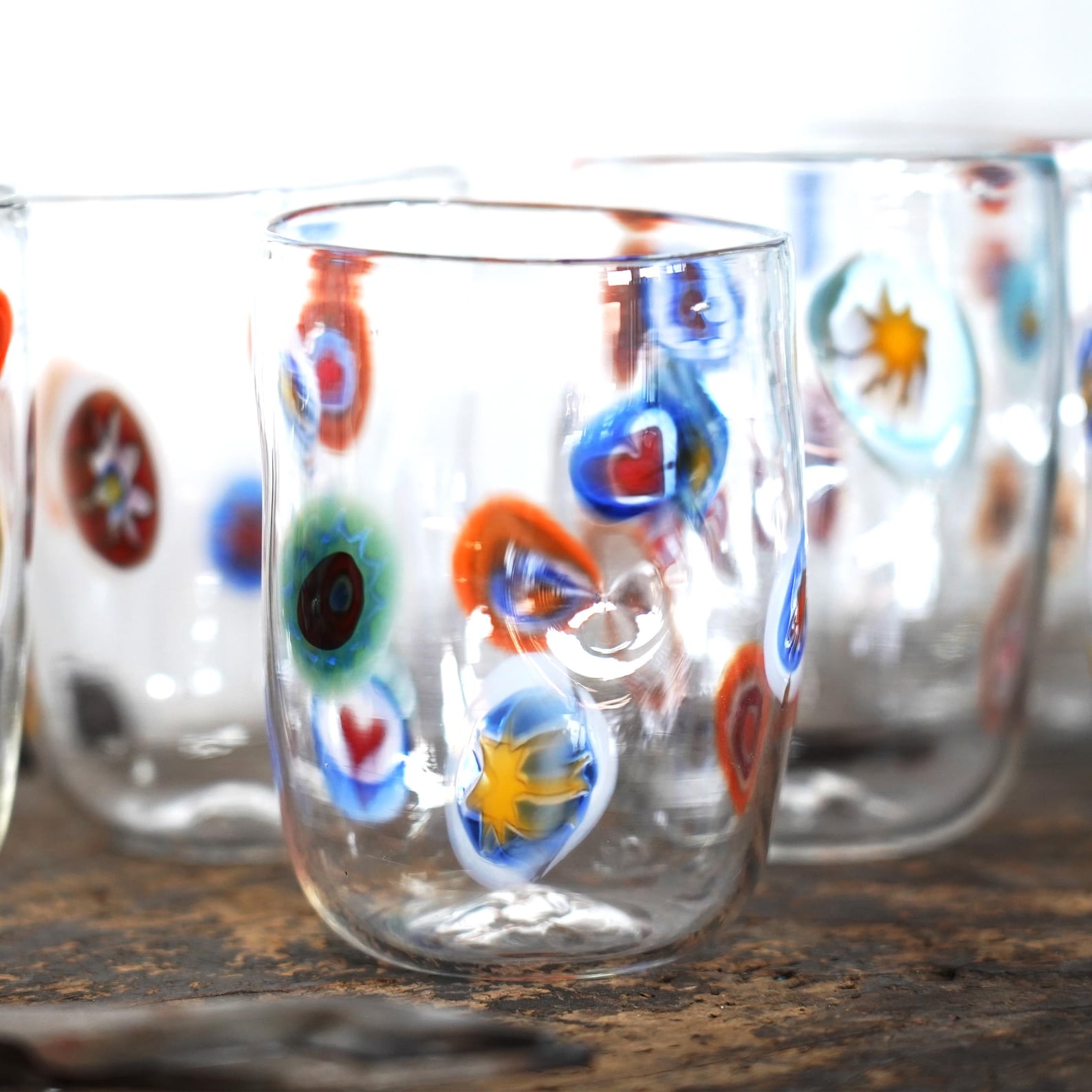 Set of 6 Happy Tumblers Goti De Fornase Handmade Original Murano Glass ...