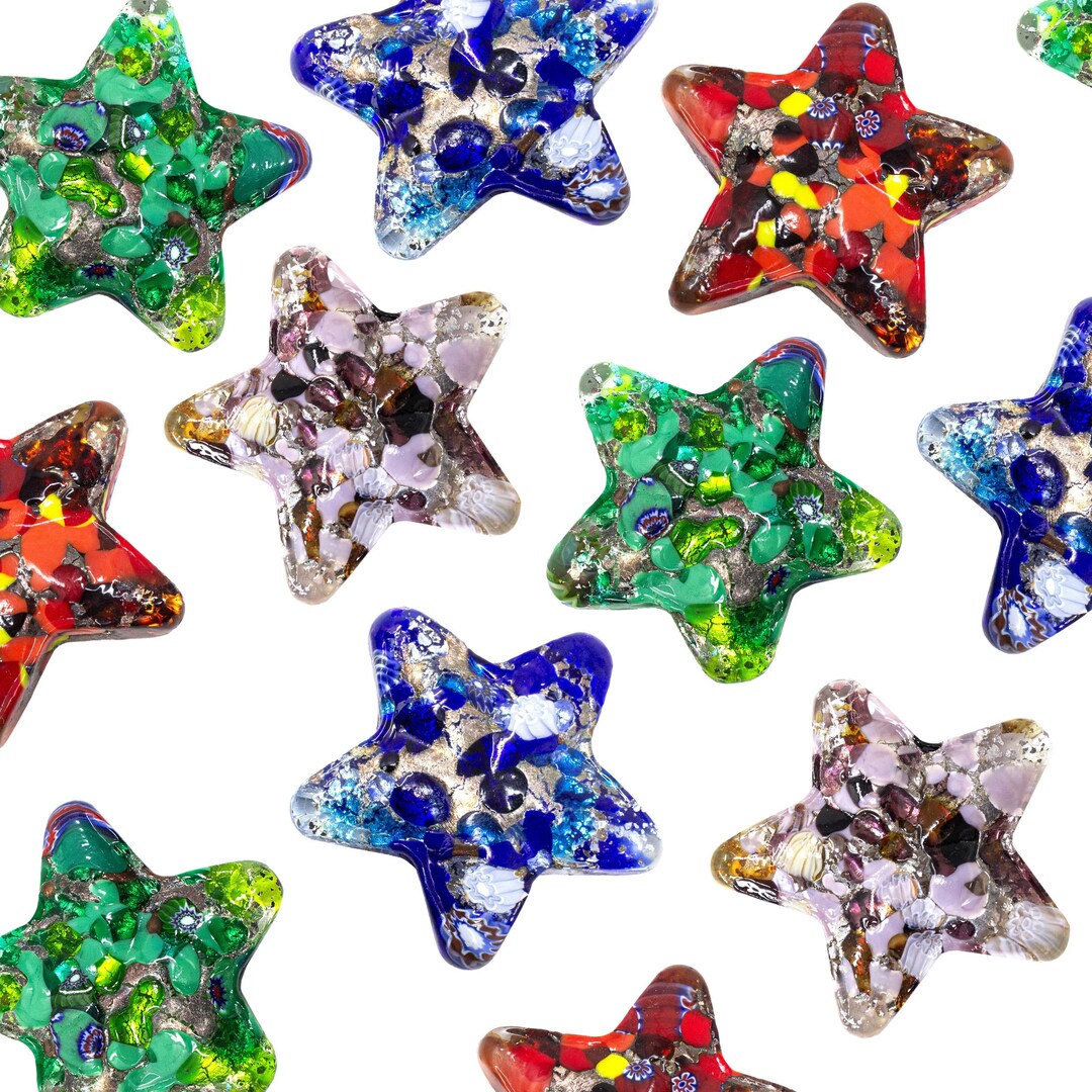 Three Handmade Star-shaped Paperweights in Murano Glass Available in ...