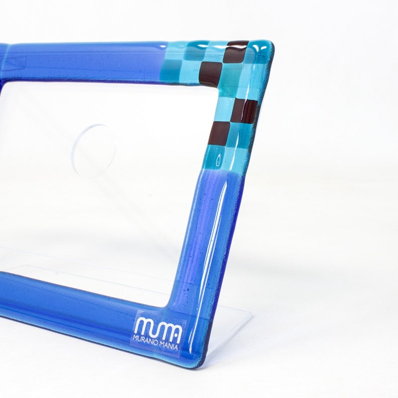 Handcrafted Murano Glass Photo Frame, Blue Mosaic, Made in Italy - Etsy