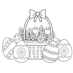 Printable Easter Coloring Page, Instant Download, 7x5 Digital Download ...