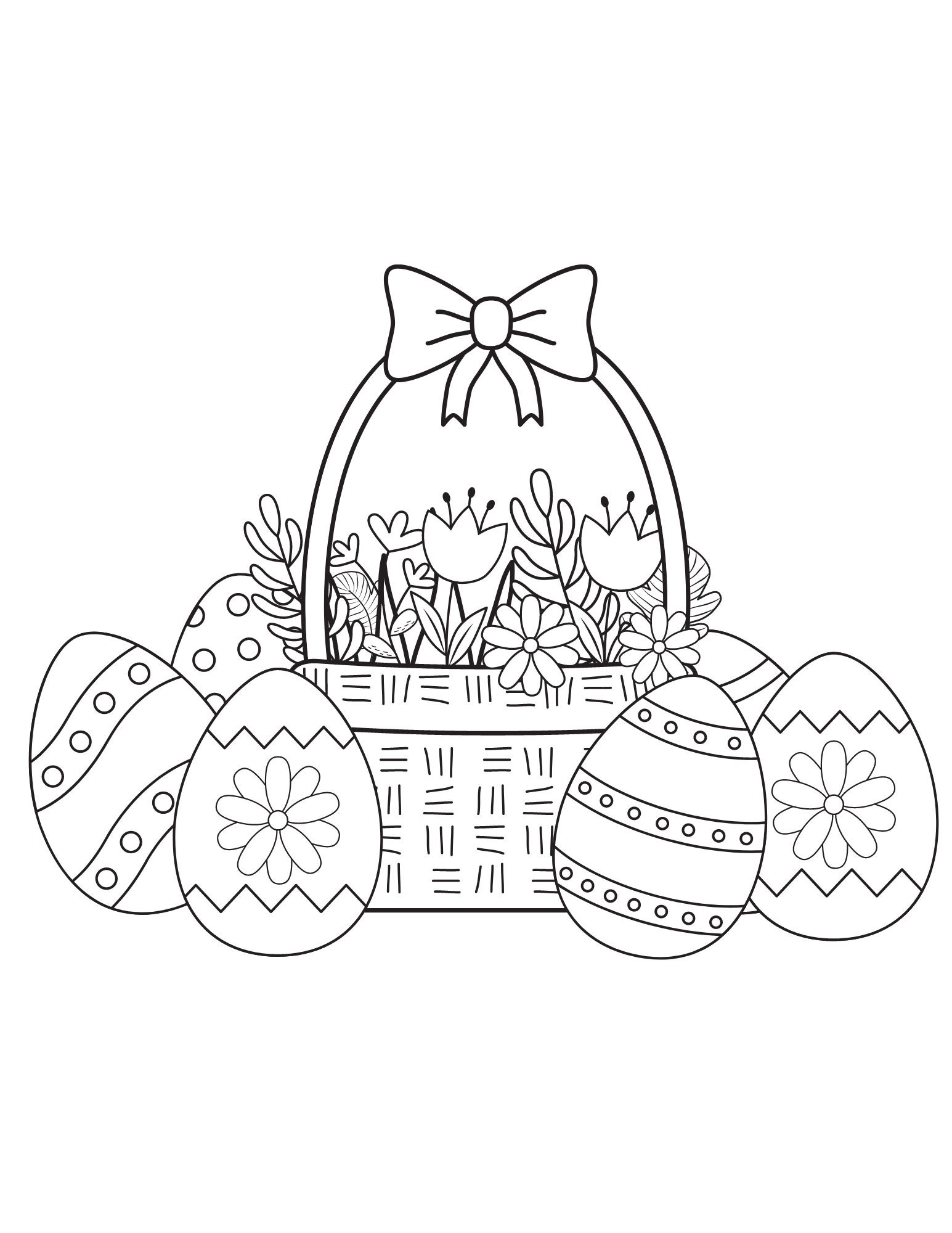Printable Easter Coloring Page, Instant Download, 7x5 Digital Download ...