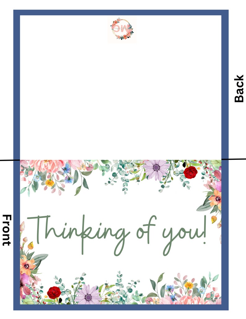 Printable Thinking of You! Instant Download, 7x5 Digital Download ...