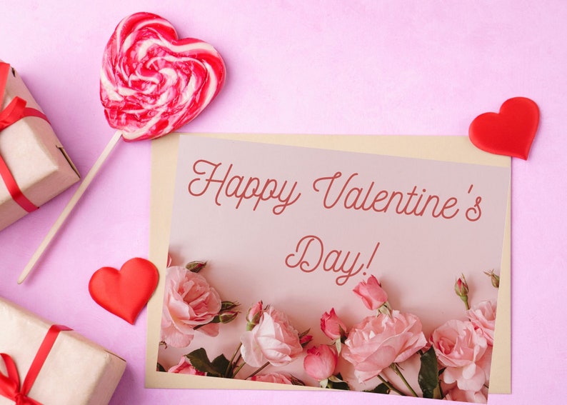 Printable Valentine's Day Card, Instant Download, 7x5 Digital Download ...