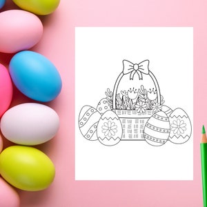Printable Easter Coloring Page, Instant Download, 7x5 Digital Download ...