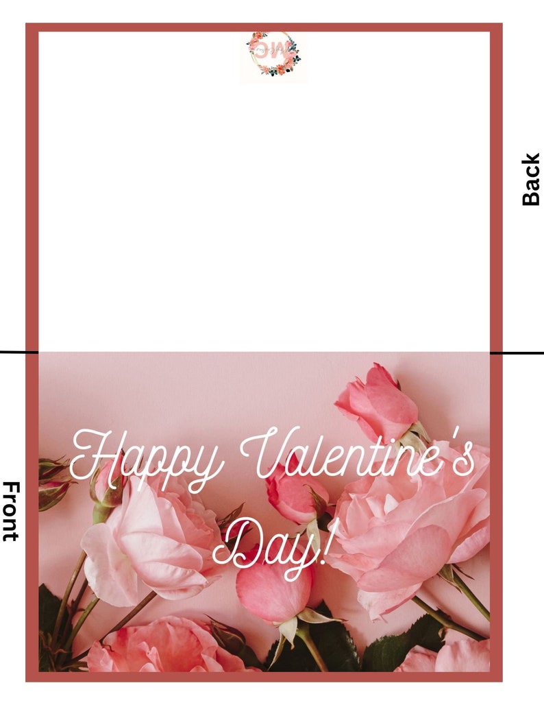 Printable Valentine's Day Card, Instant Download, 7x5 Digital Download ...