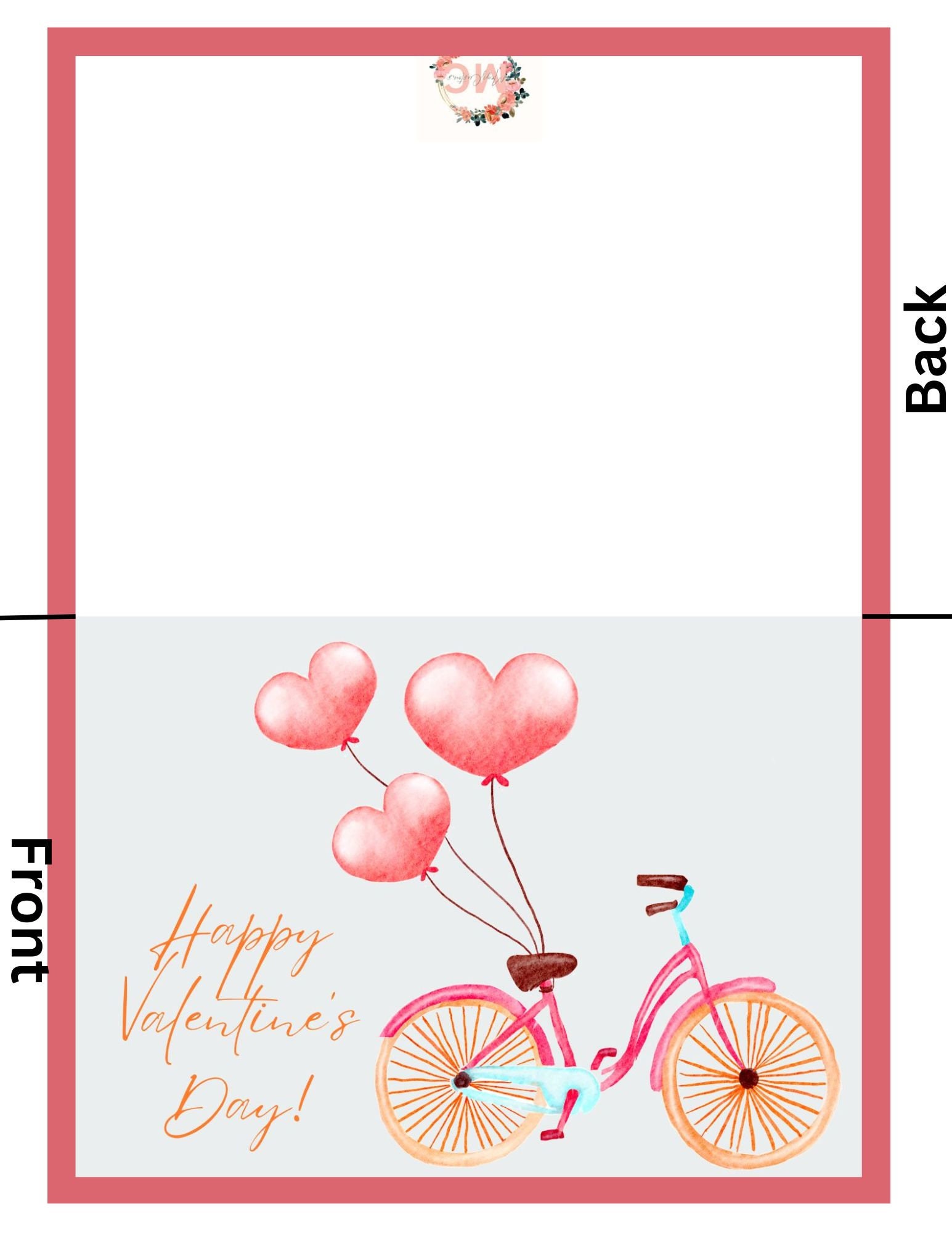 Printable Valentine's Day Card, Instant Download, 7x5 Digital Download ...