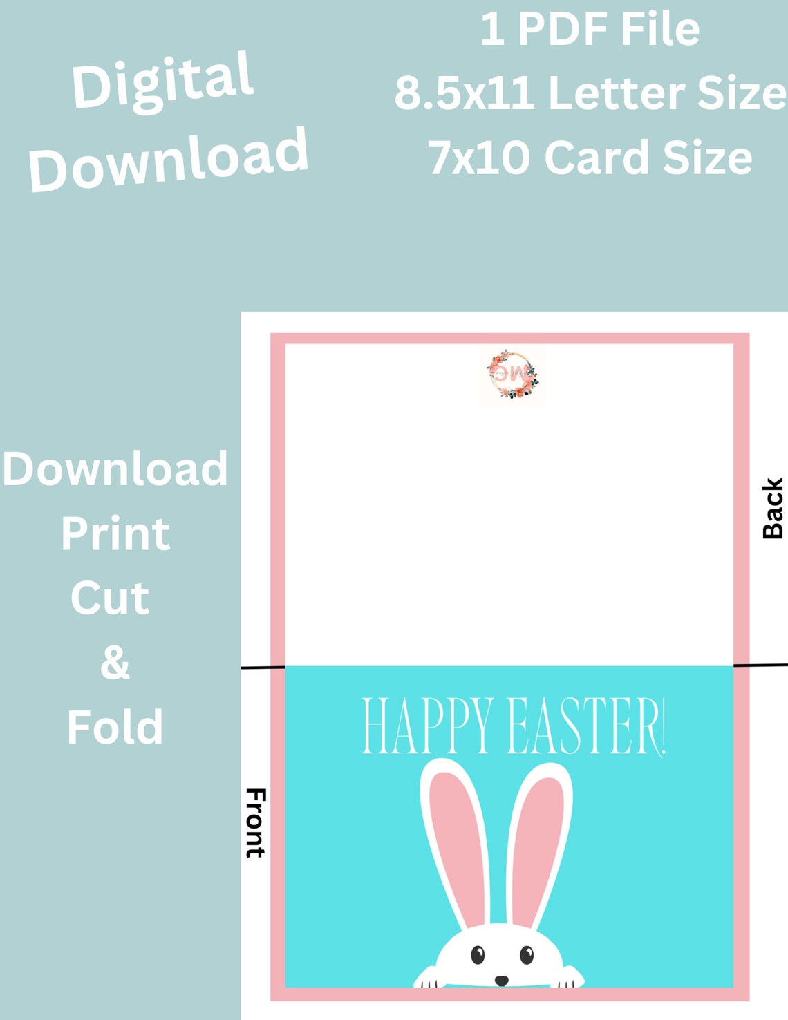 Printable Easter Greeting Card, Instant Download, 7x5 Digital Download ...