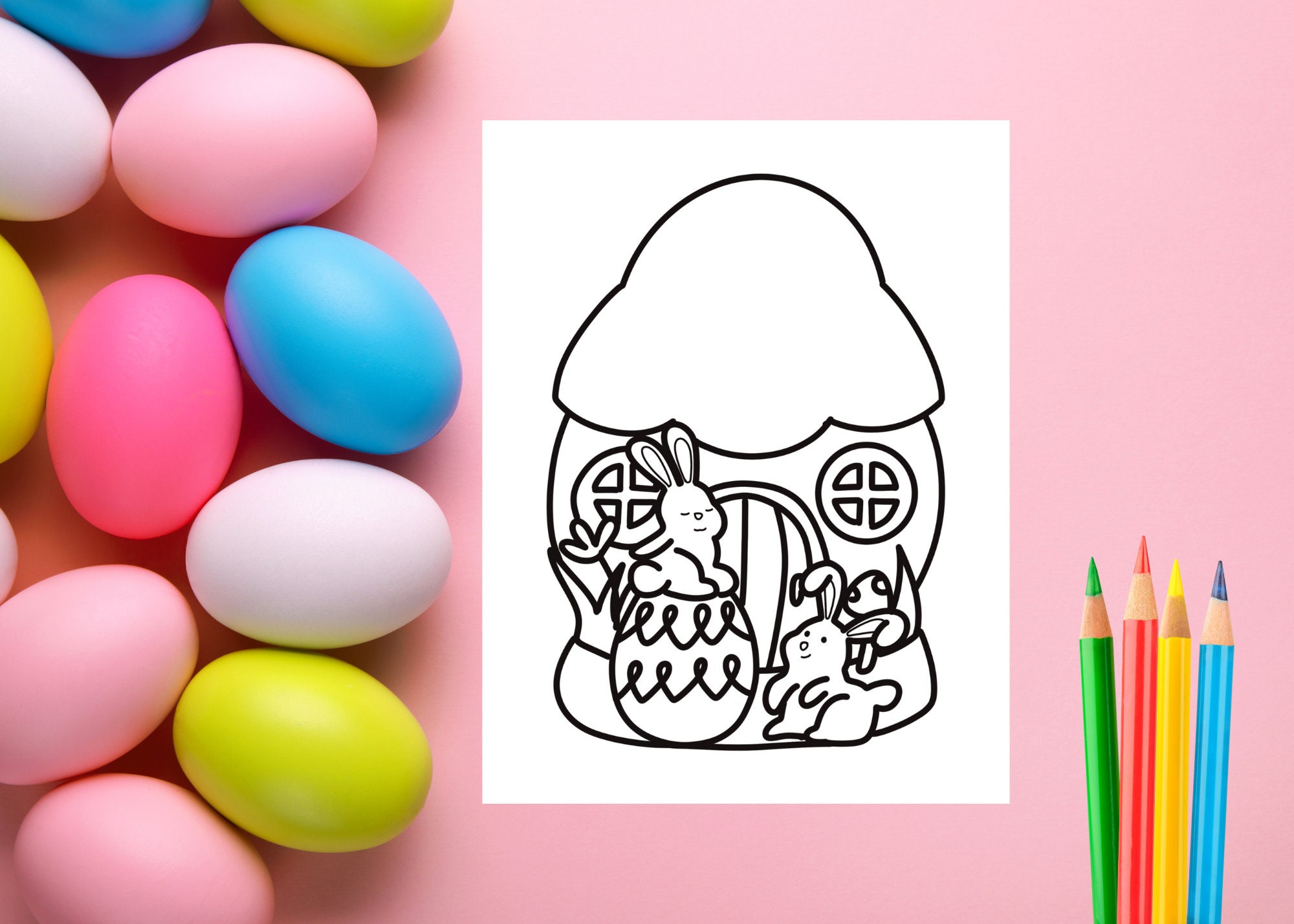 Printable Easter Coloring Page Instant Download 7x5 Digital Download printable-easter-coloring-page-instant-download-7x5-digital-download