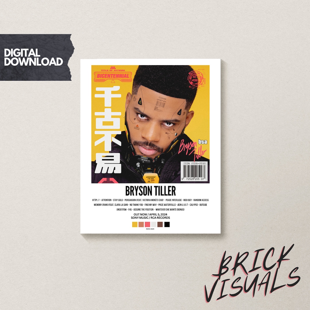 Bryson Tiller bryson Tiller Album Cover Poster / Tracklist / Wall Art ...