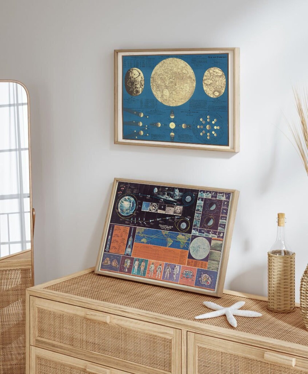 Moon & Apollo Landing Poster Set: Space Lover Gift (digital Download ...