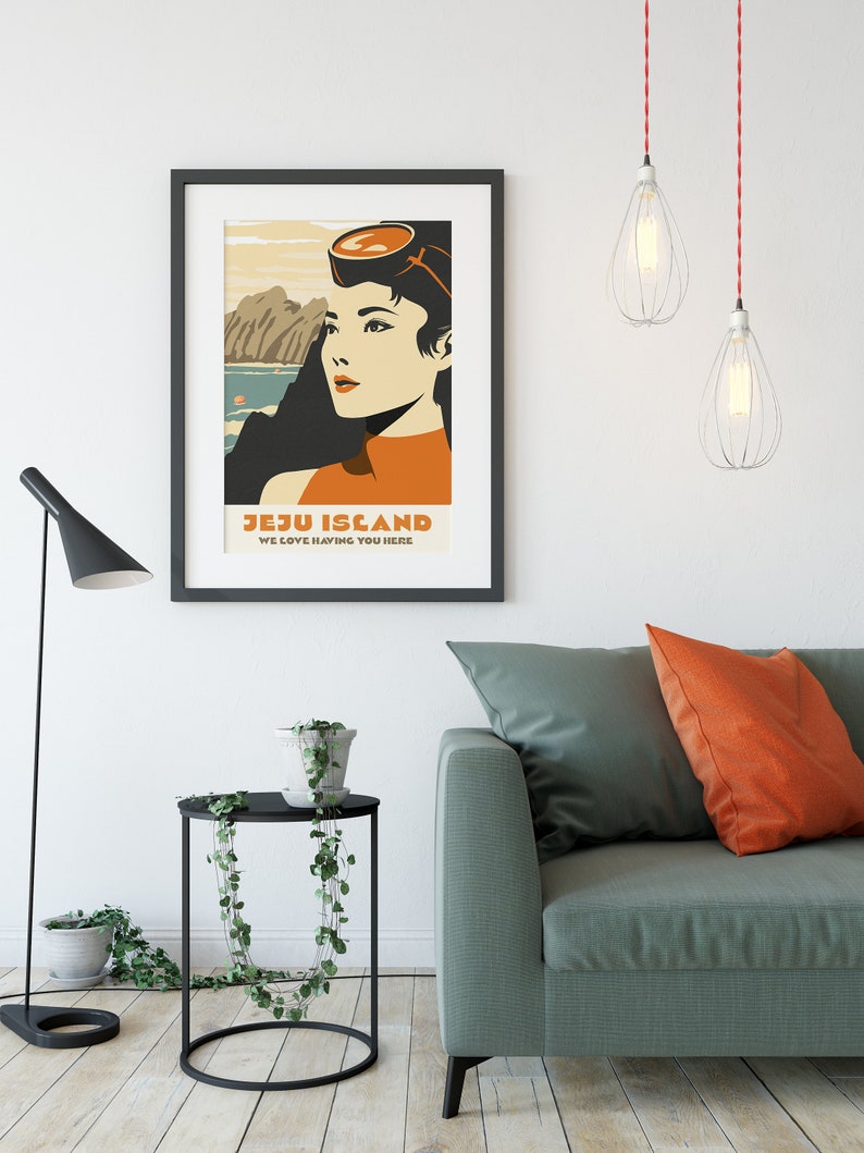 Korean Woman Poster | Korea Wall Art | Korea Jeju Poster Gift ...